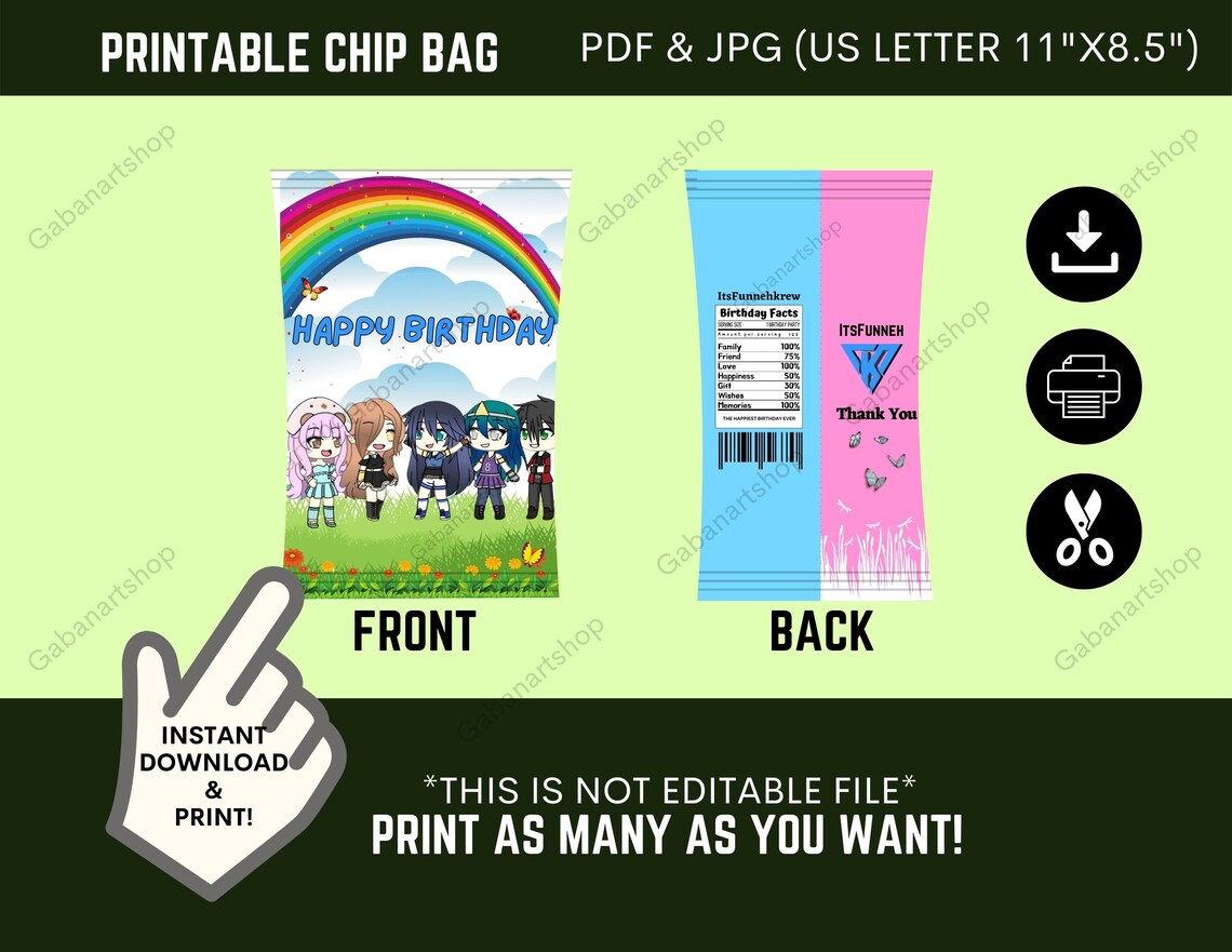 Printable Itsfunneh Party Kit Itsfunneh Cake Topper - Etsy