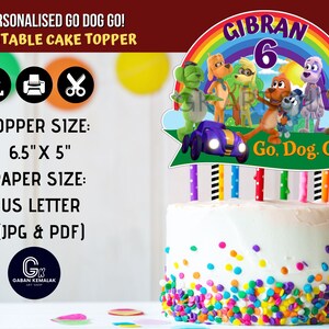 Personalised Printable Go Dog Go Centerpiece, Go Dog Go Cake Topper, Go ...