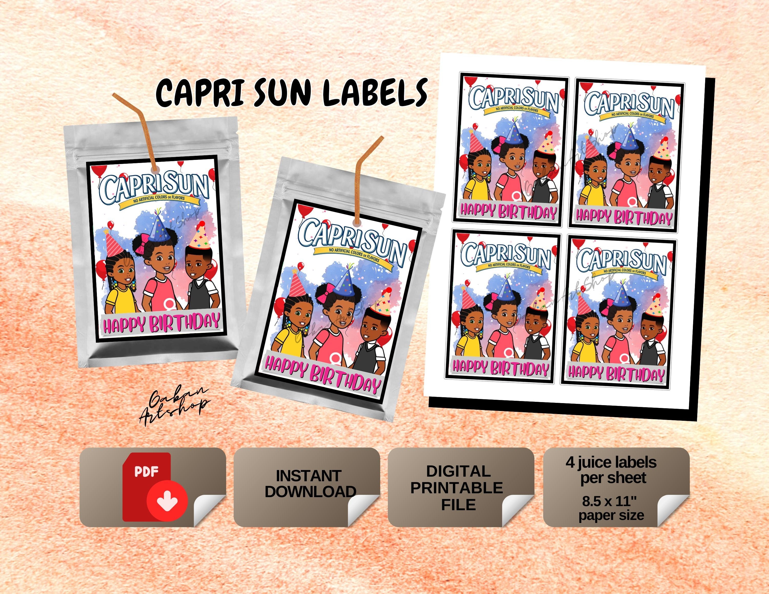 Printable Gracie's Corner Capri Cun Labels, Gracie's Corner Birthday ...