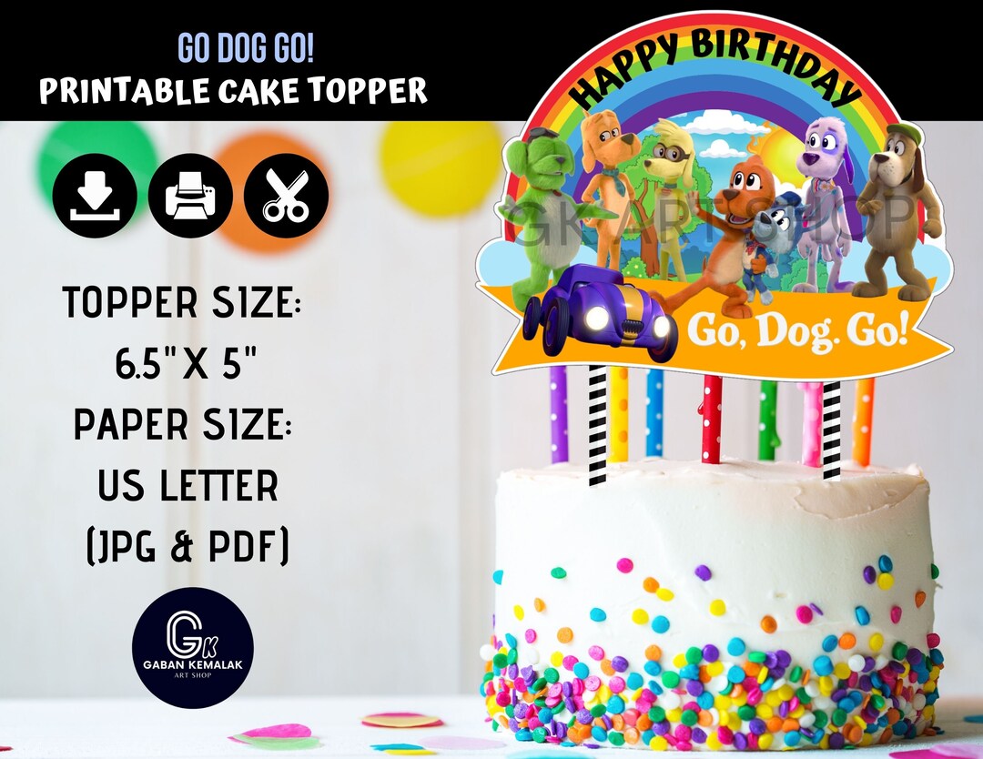 Printable Go Dog Go Centerpiece, Go Dog Go Cake Topper, Go Dog Go Party ...