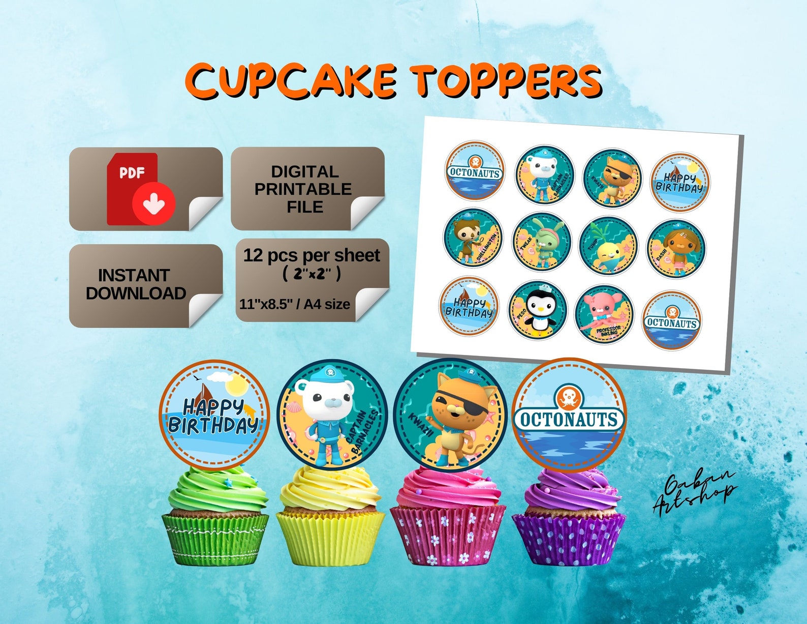 Free Printable Octonauts Cupcake Toppers Octonauts Party Octonauts
