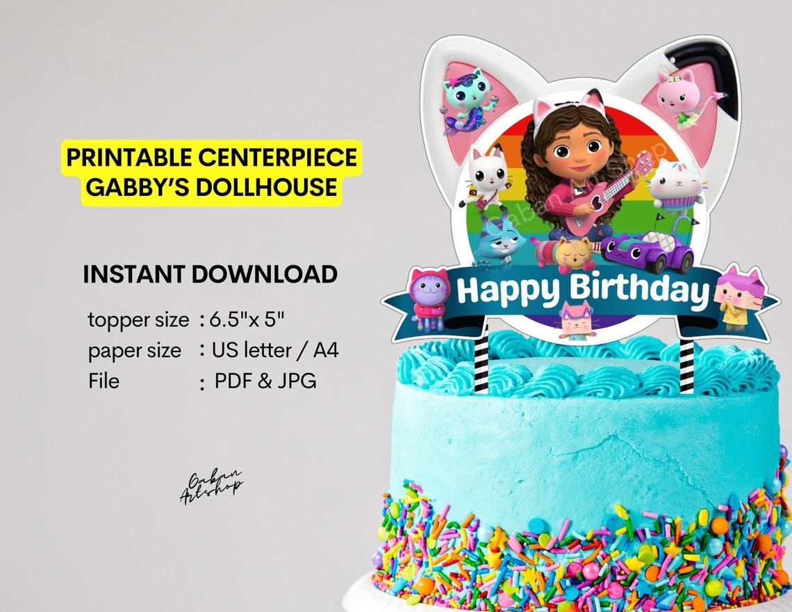 DIGITAL Printable : Gabby's Dollhouse Centerpiece - Etsy