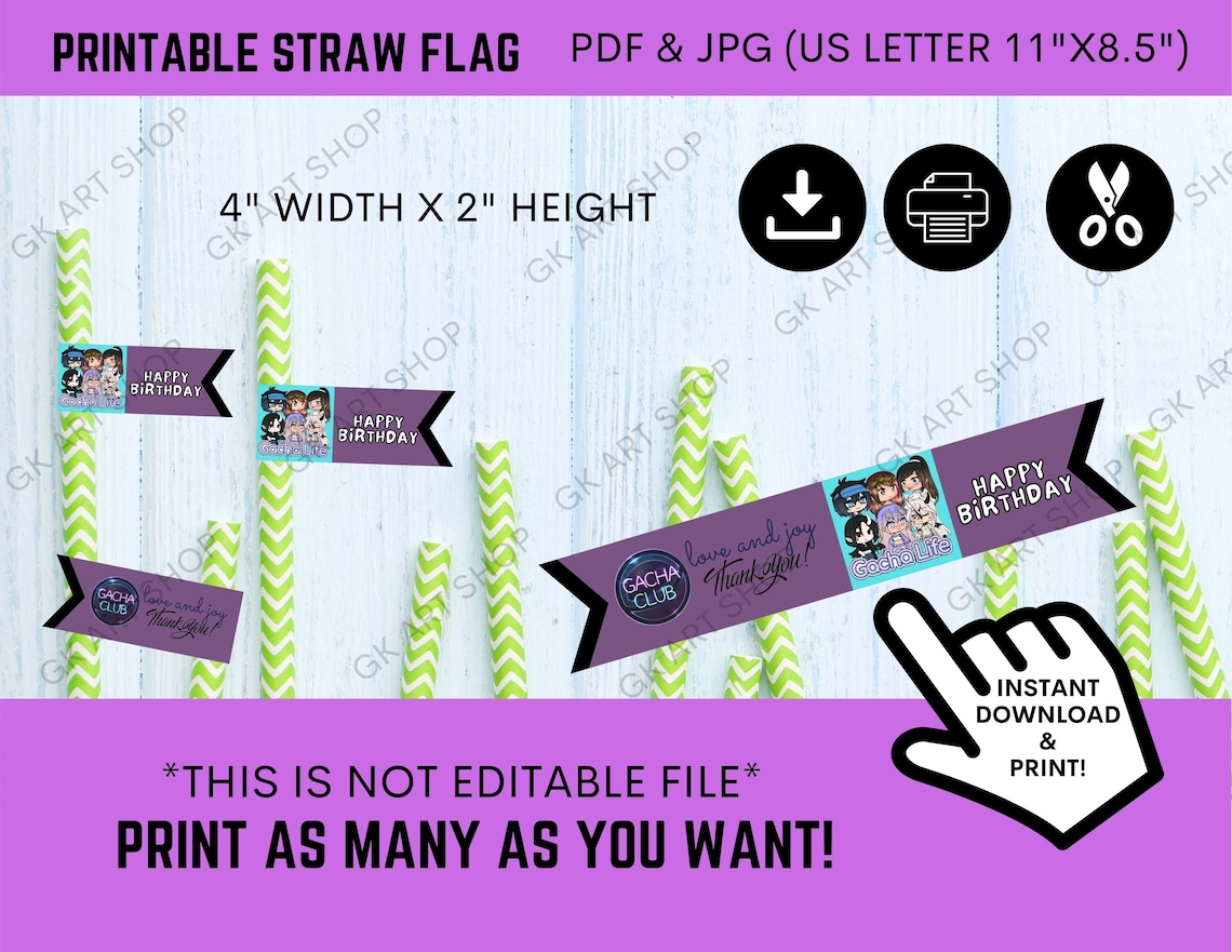 Printable Gacha Life Party Kit Gacha Life Cake Topper Gacha - Etsy UK