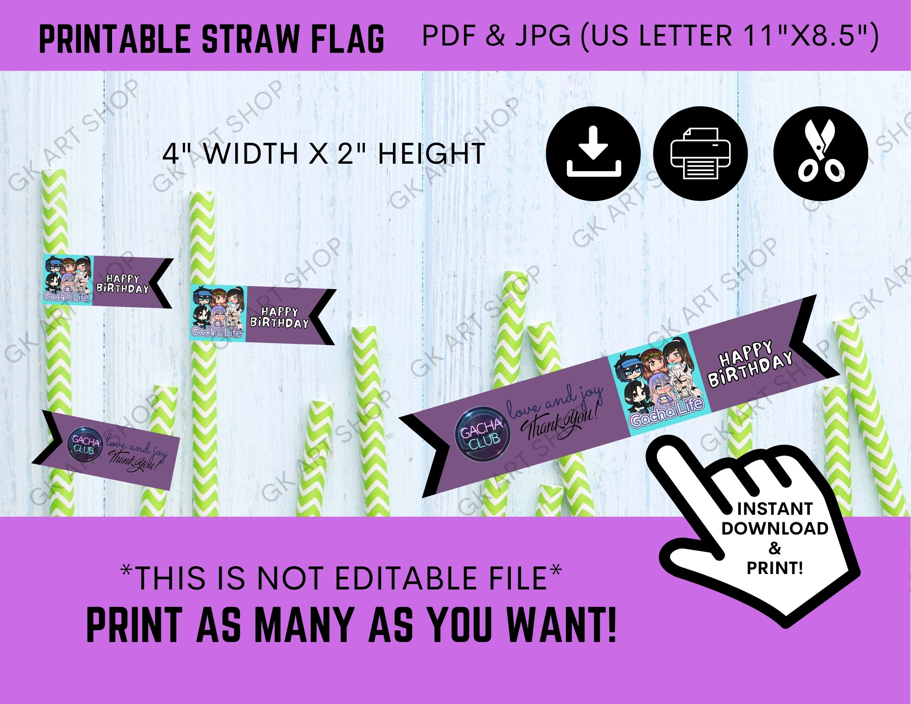 Printable Gacha Life Party Kit Gacha Life Cake Topper Gacha - Etsy