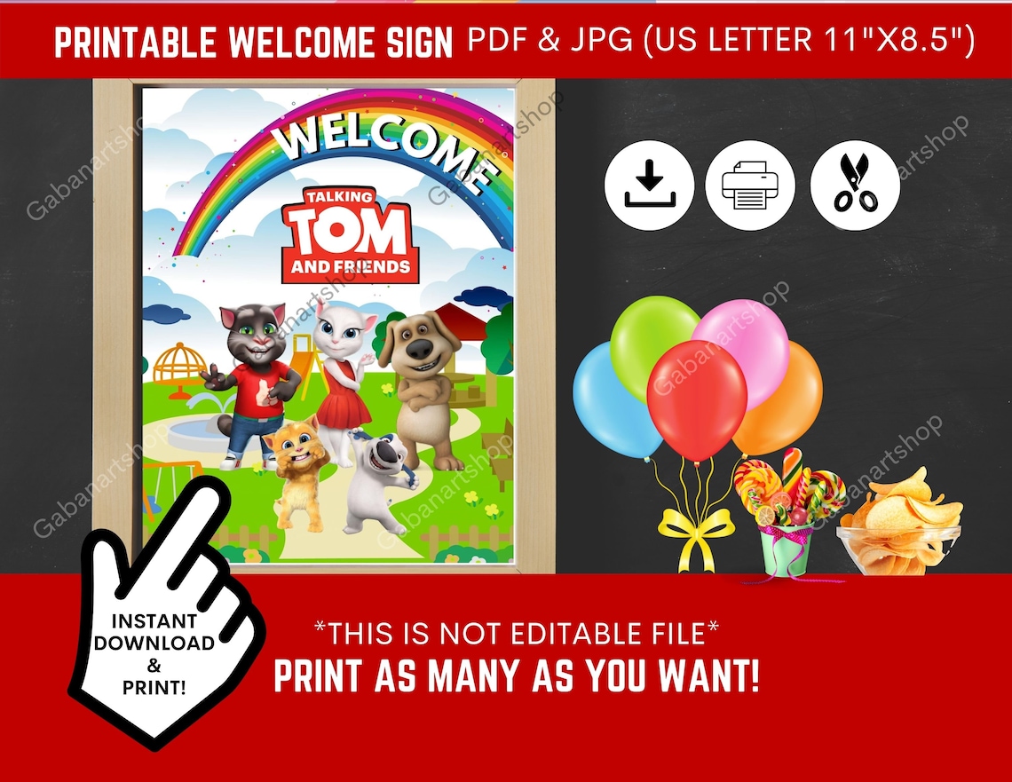 Printable Talking Tom and Friends Party Kit, Talking Tom and Friends ...
