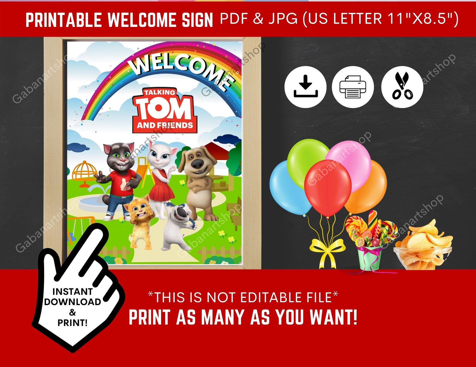 Printable Talking Tom and Friends Party Kit, Talking Tom and Friends ...