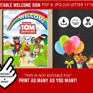 Printable Talking Tom and Friends Party Kit, Talking Tom and Friends ...