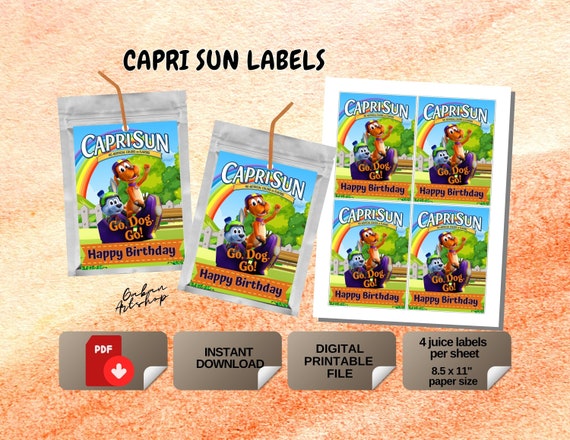 Printable Go Dog Go Capri Sun Labels Go Dog Go Cake Topper - Etsy