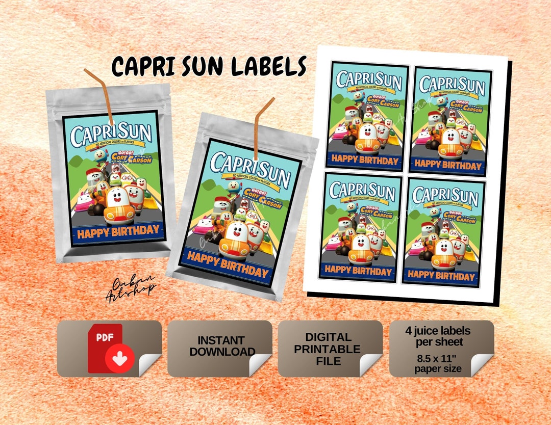 Printable Cory Carson Capri Sun Labels, Cory Carson Cake Topper, Cory ...