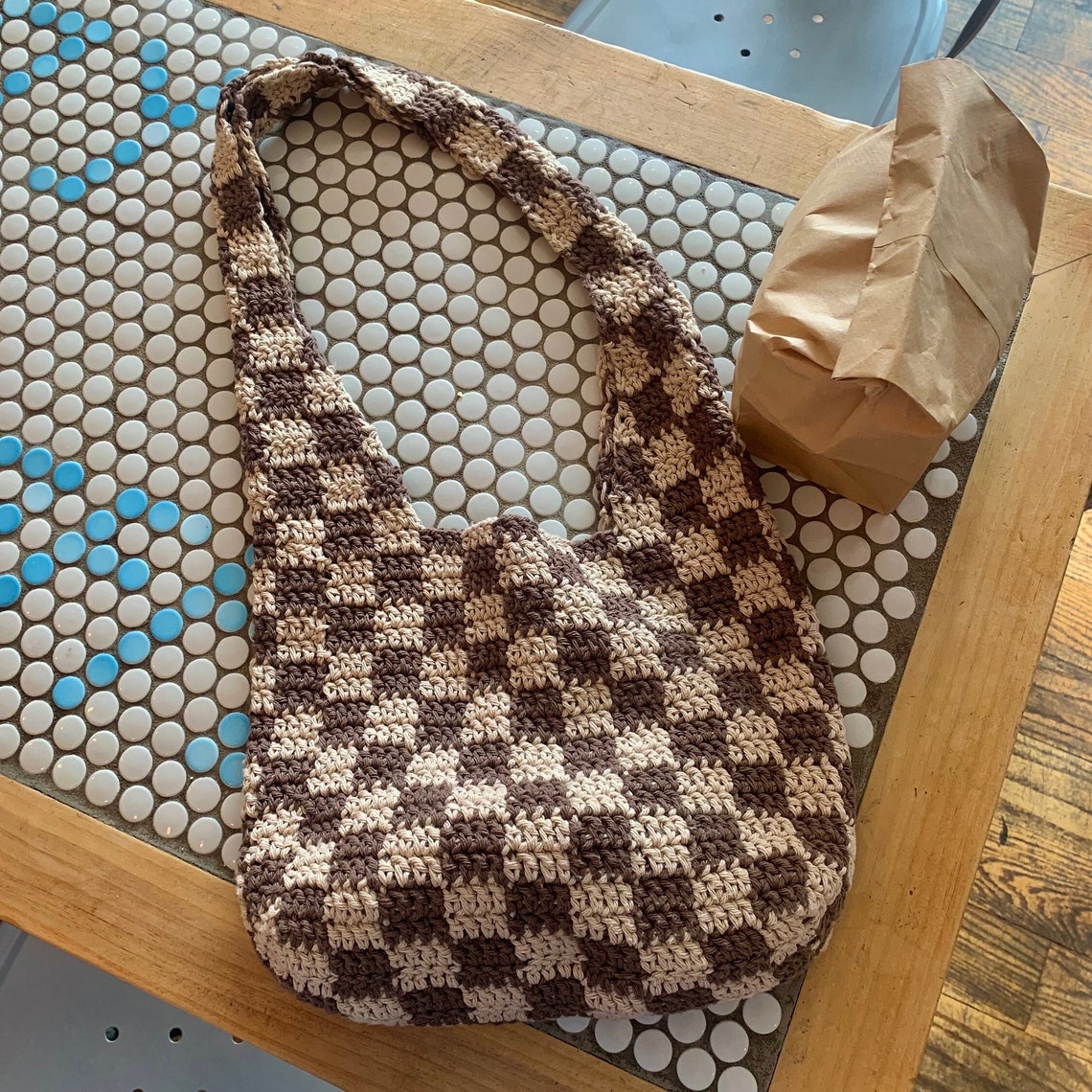 Crochet Checkered Tote Bag Pattern PDF Download - Etsy