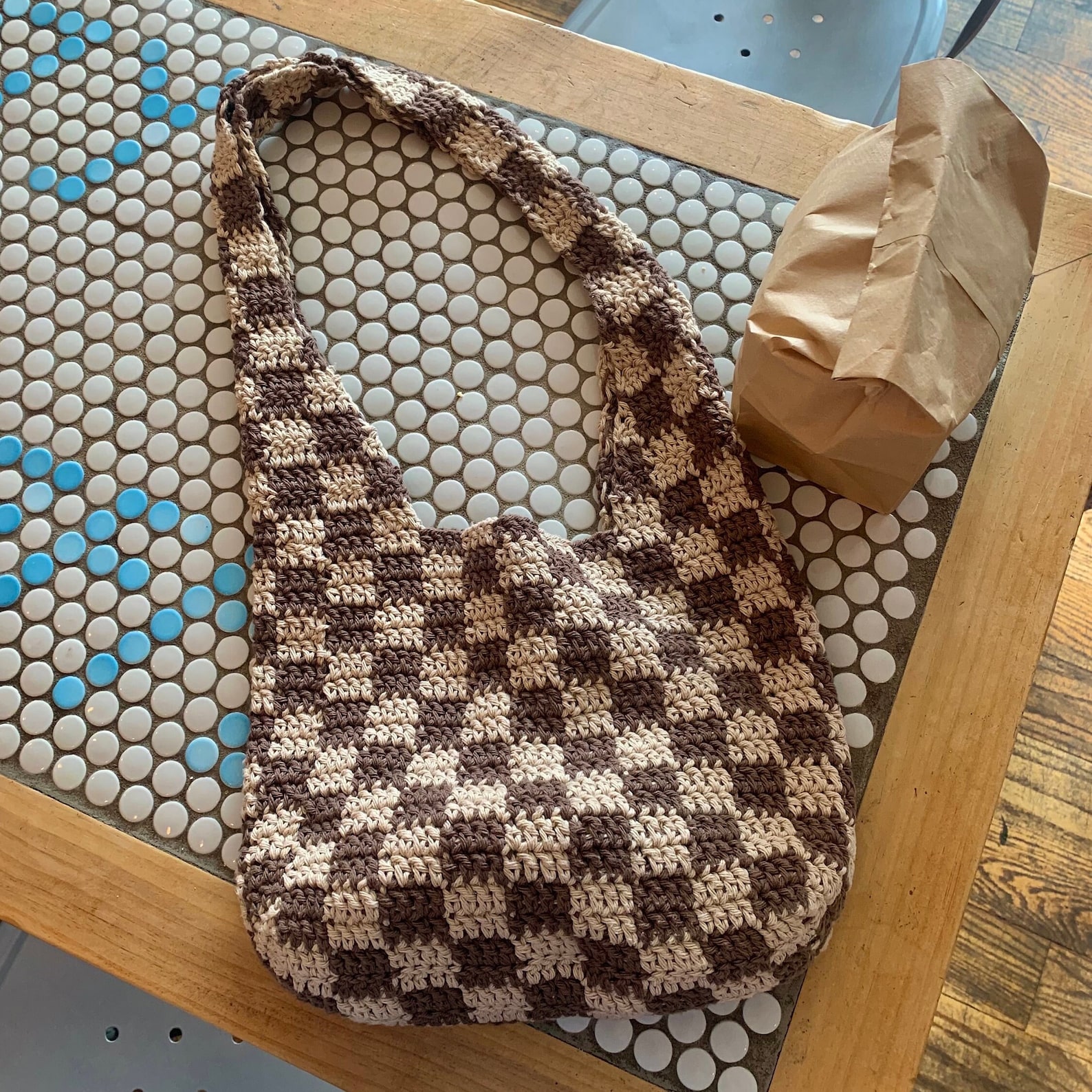 Crochet Checkered Tote Bag Pattern | PDF Download - Etsy