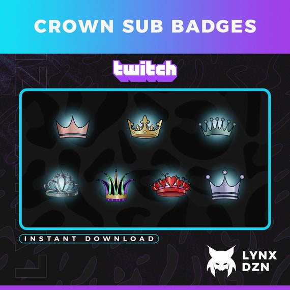 Crown Sub Badges Twitch Badges and Emotes Royalty | Etsy