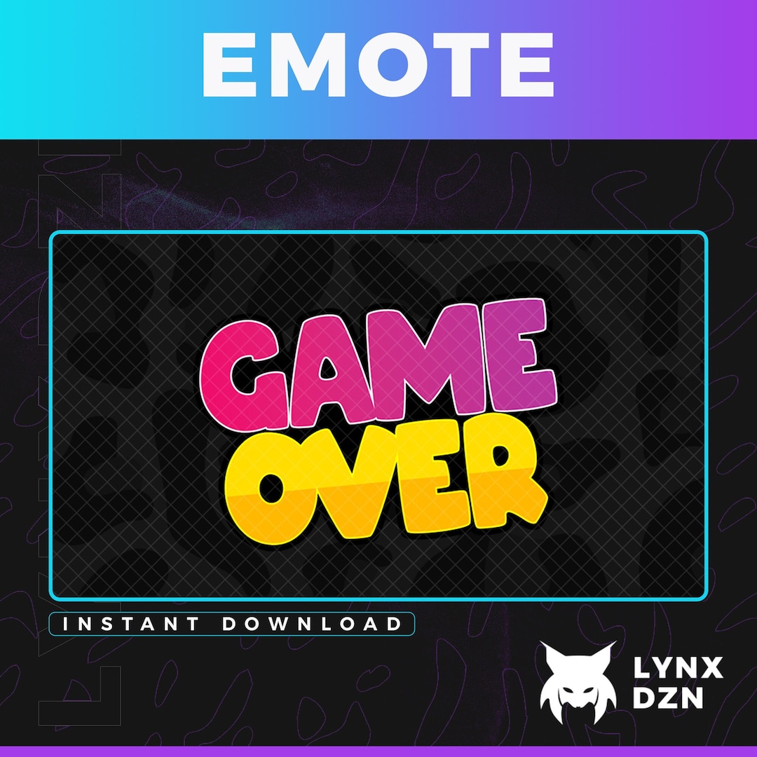 Game Over Emote | Twitch and Discord | Pink and Yellow | Bubble Text - Etsy