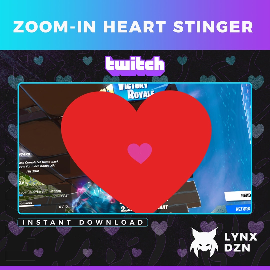 Valentine's Day Zoom Heart Twitch Stinger | Animated Transparent Video ...