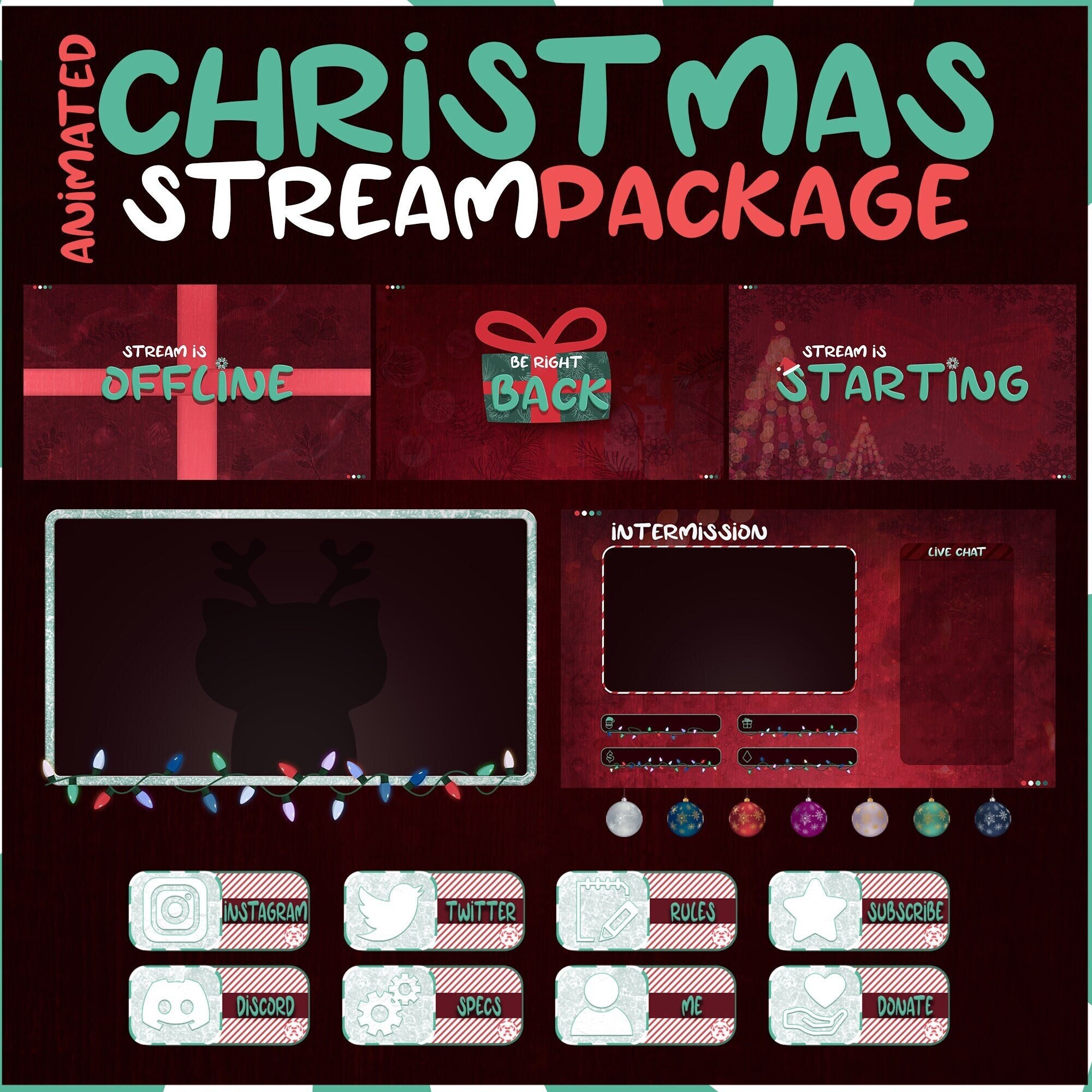 Animated Christmas Stream Package-alerts Transition Badges | Etsy
