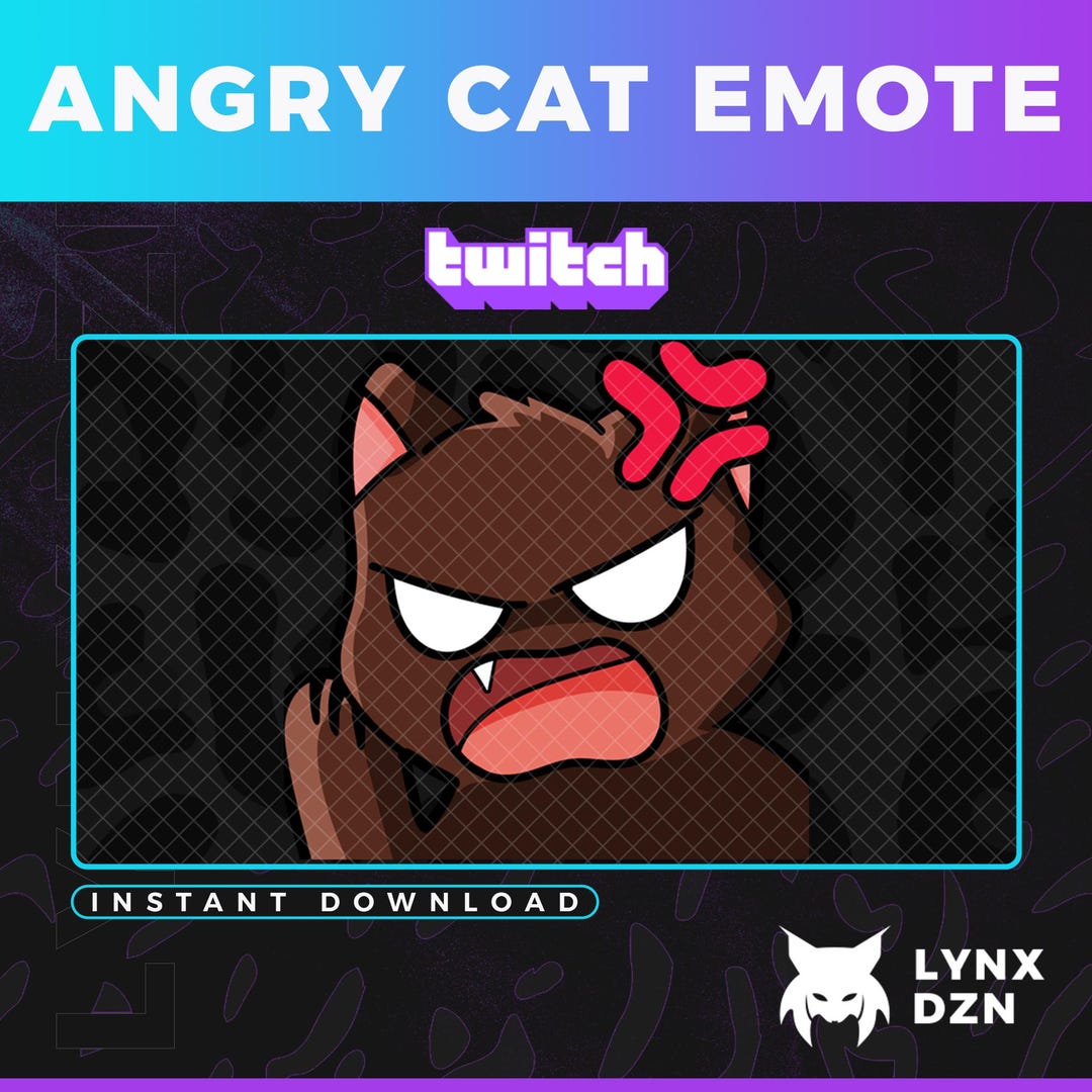 Angry Cat Emote | Brown Cat | Twitch and Discord Emoticon - Etsy