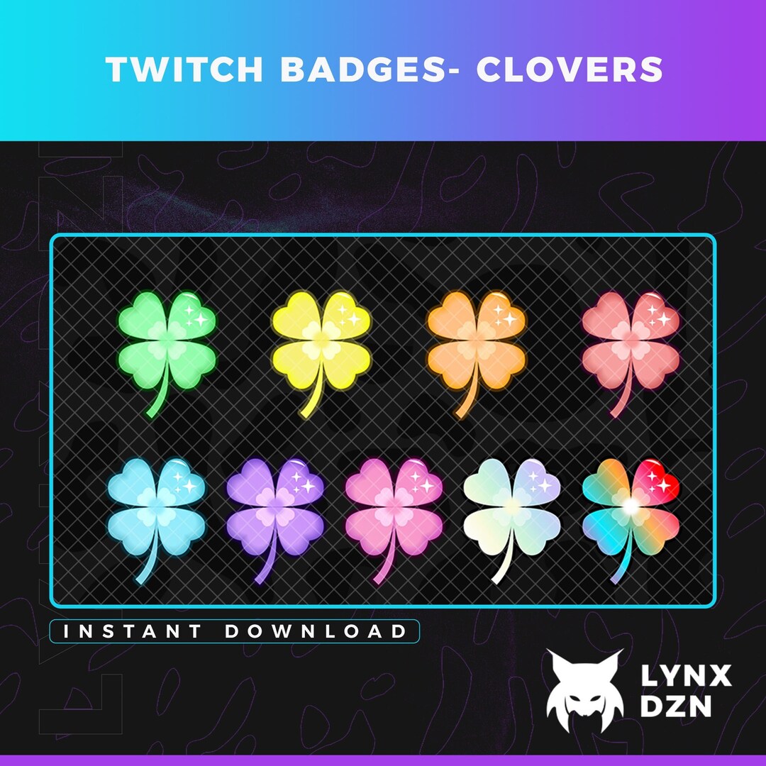 Twitch Sub Badges and Emotes | Discord | Lucky St Patrick's Day 4 Leaf ...