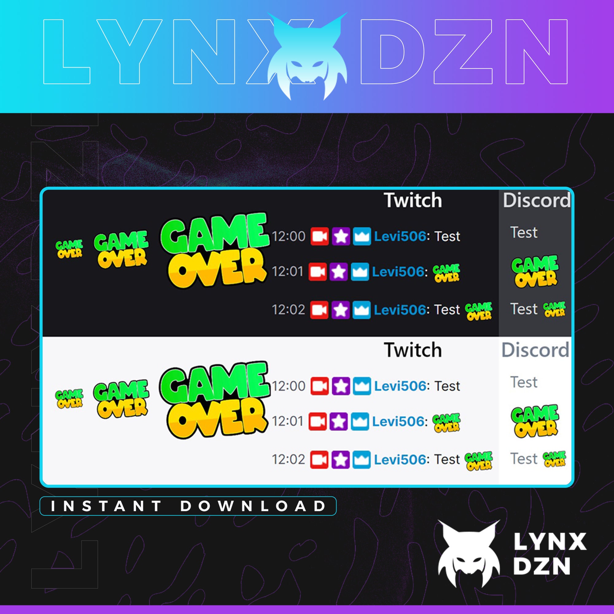 Game Over Twitch Emote | Discord Emote| Green and Gold - Etsy