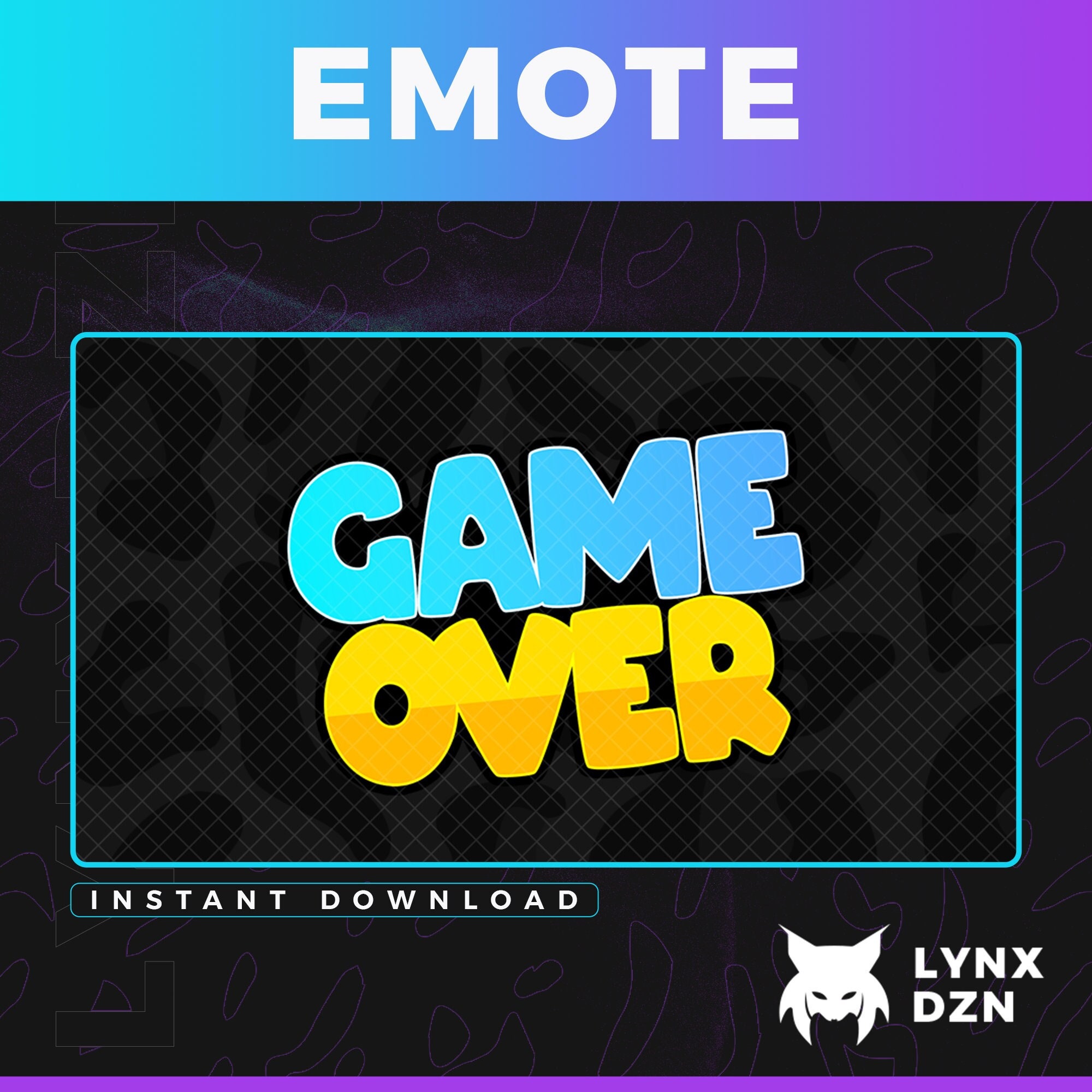 Game Over Twitch Emote Discord and Twitch Emotes Blue and - Etsy