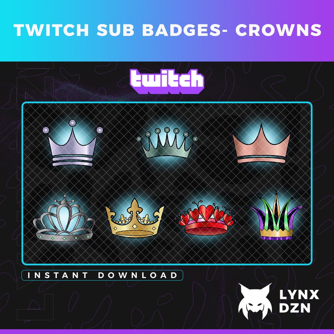 Crown Sub Badges | Twitch Badges and Emotes | Royalty | Streaming ...