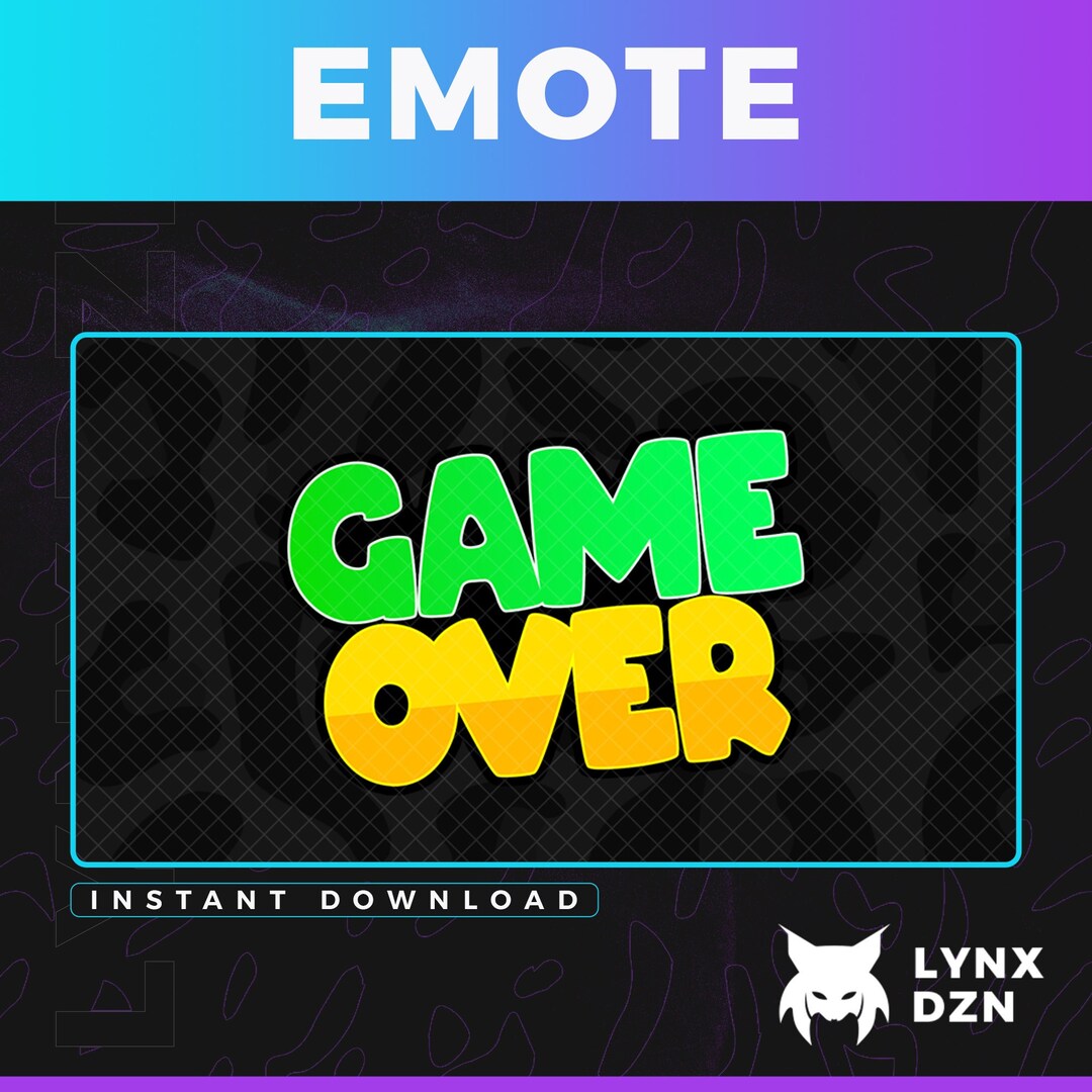 Game Over Twitch Emote | Discord Emote| Green and Gold - Etsy