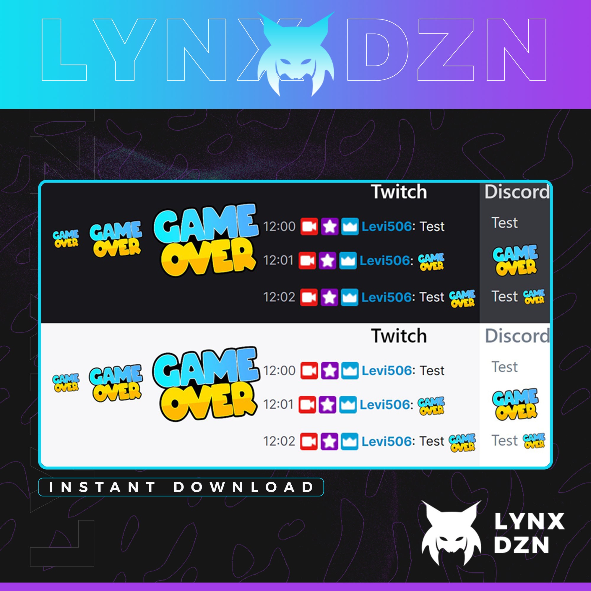 Game Over Twitch Emote Discord and Twitch Emotes Blue and - Etsy