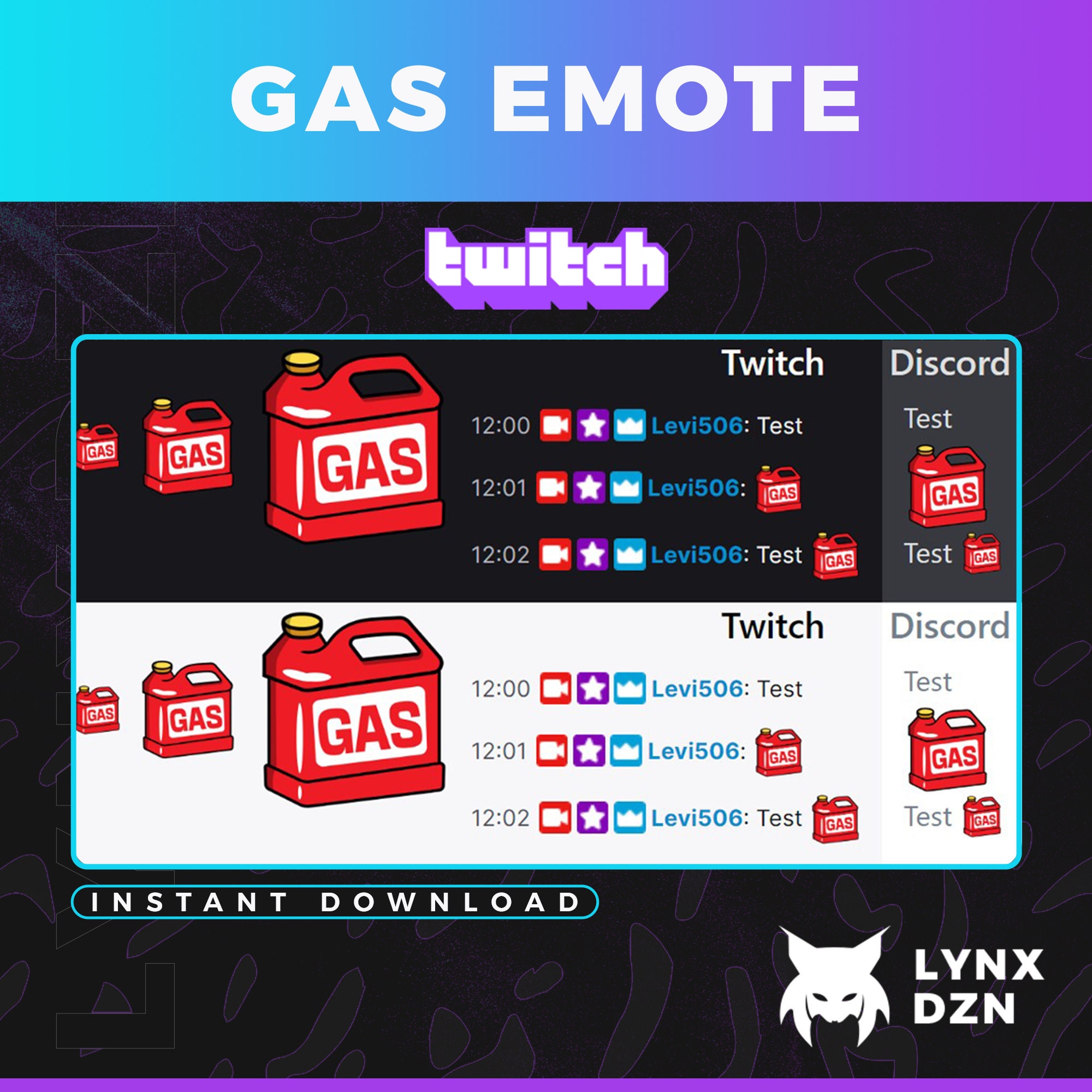 Twitch and Discord Emote | Gas Can Emote | Live Streaming Assets - Etsy