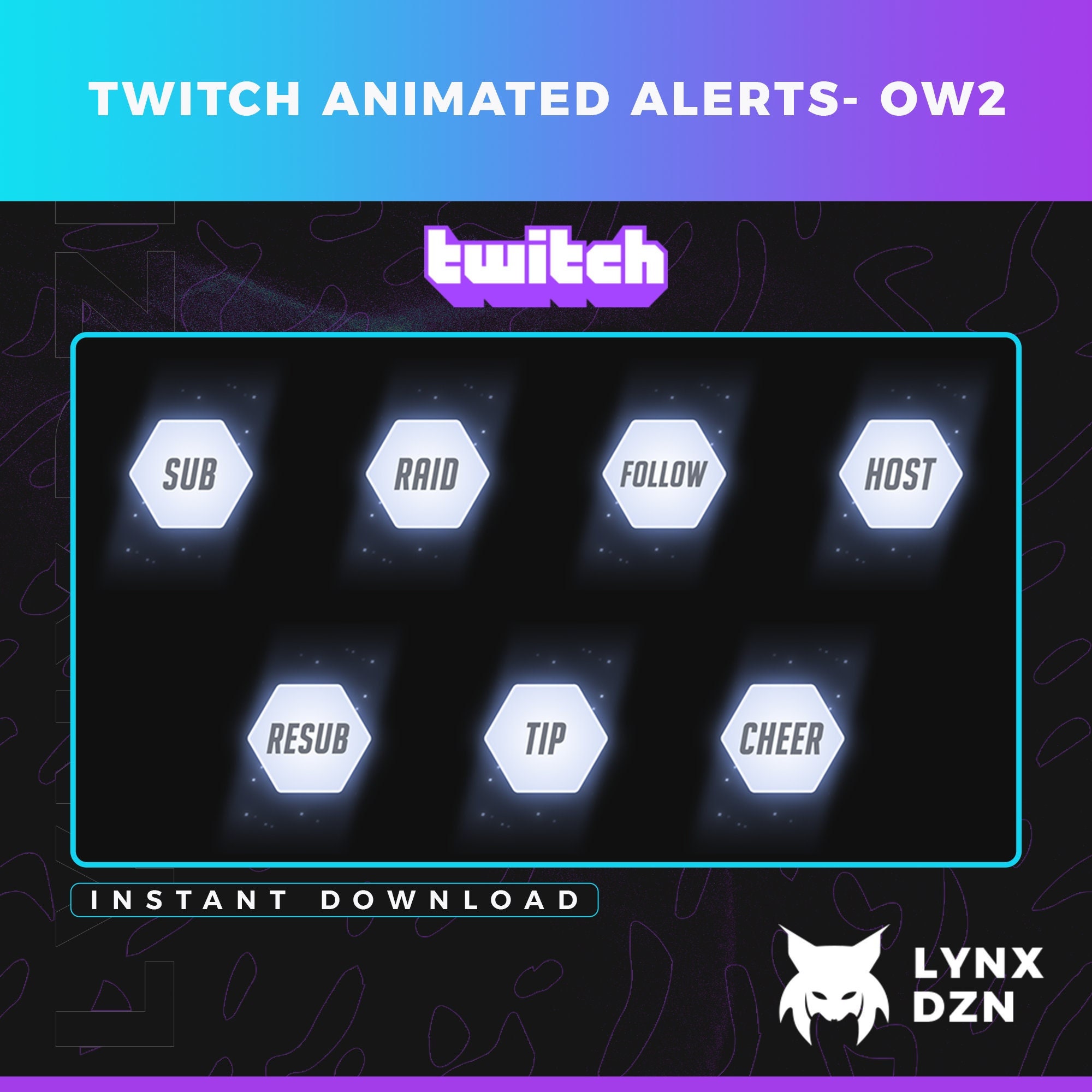 Twitch Animated Stream Alerts | Overwatch Glowing Hexagon | WEBM Format ...