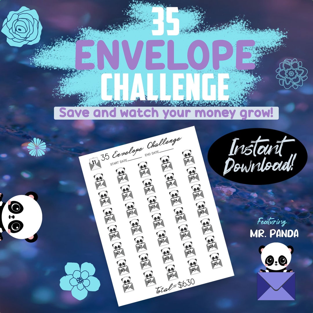 35 Envelope Challenge| Save 630 in 35 Days | Money Saving Printable ...