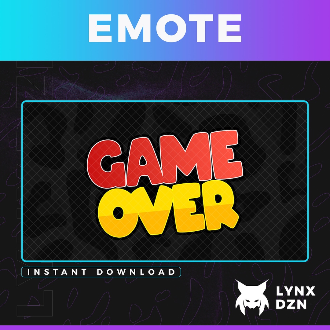 Game Over Emote | Twitch and Discord | Bubble Text Font } Red and Gold ...