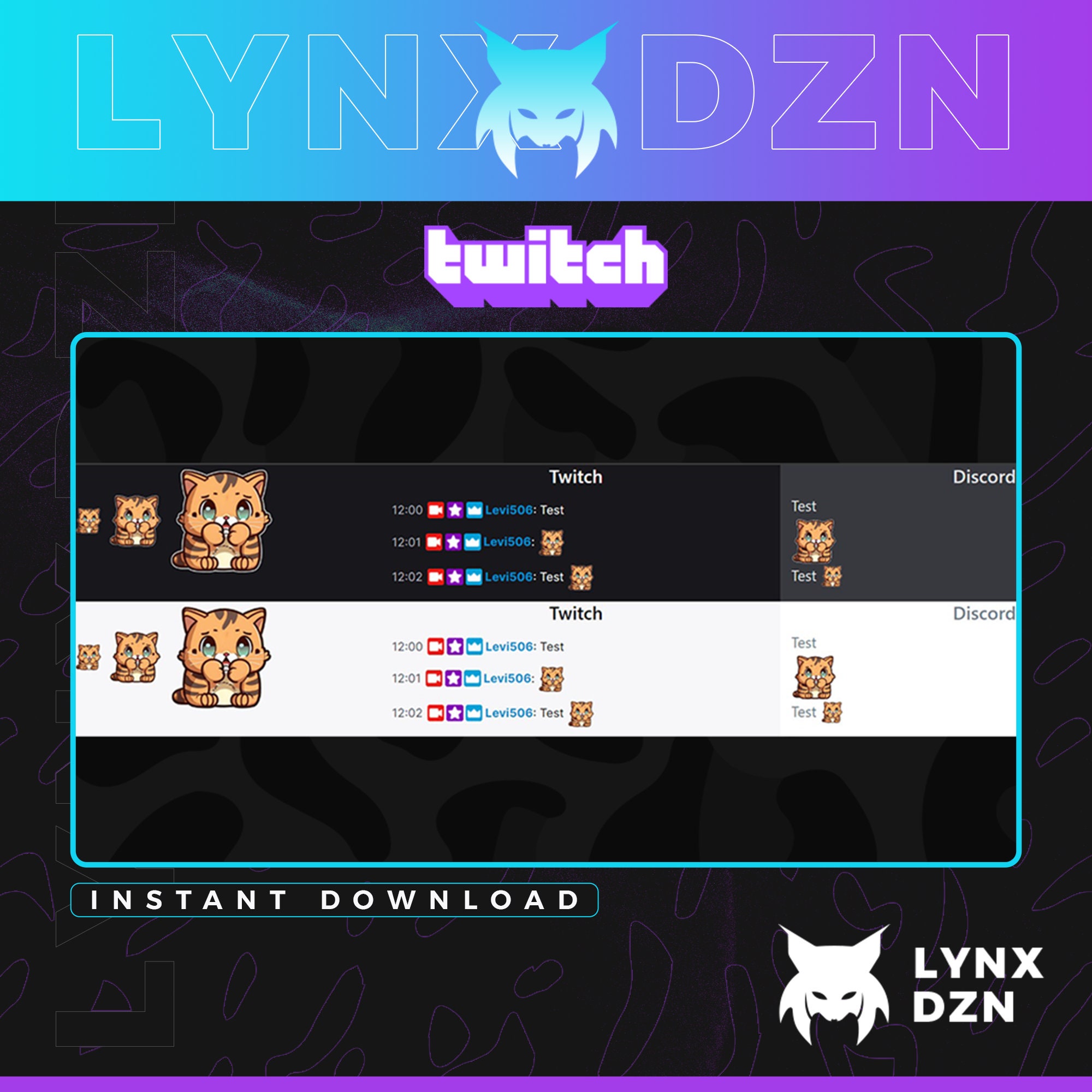Twitch Emote | Worried Chibi Tabby Cat | Scared Kawaii Kitten Catto ...