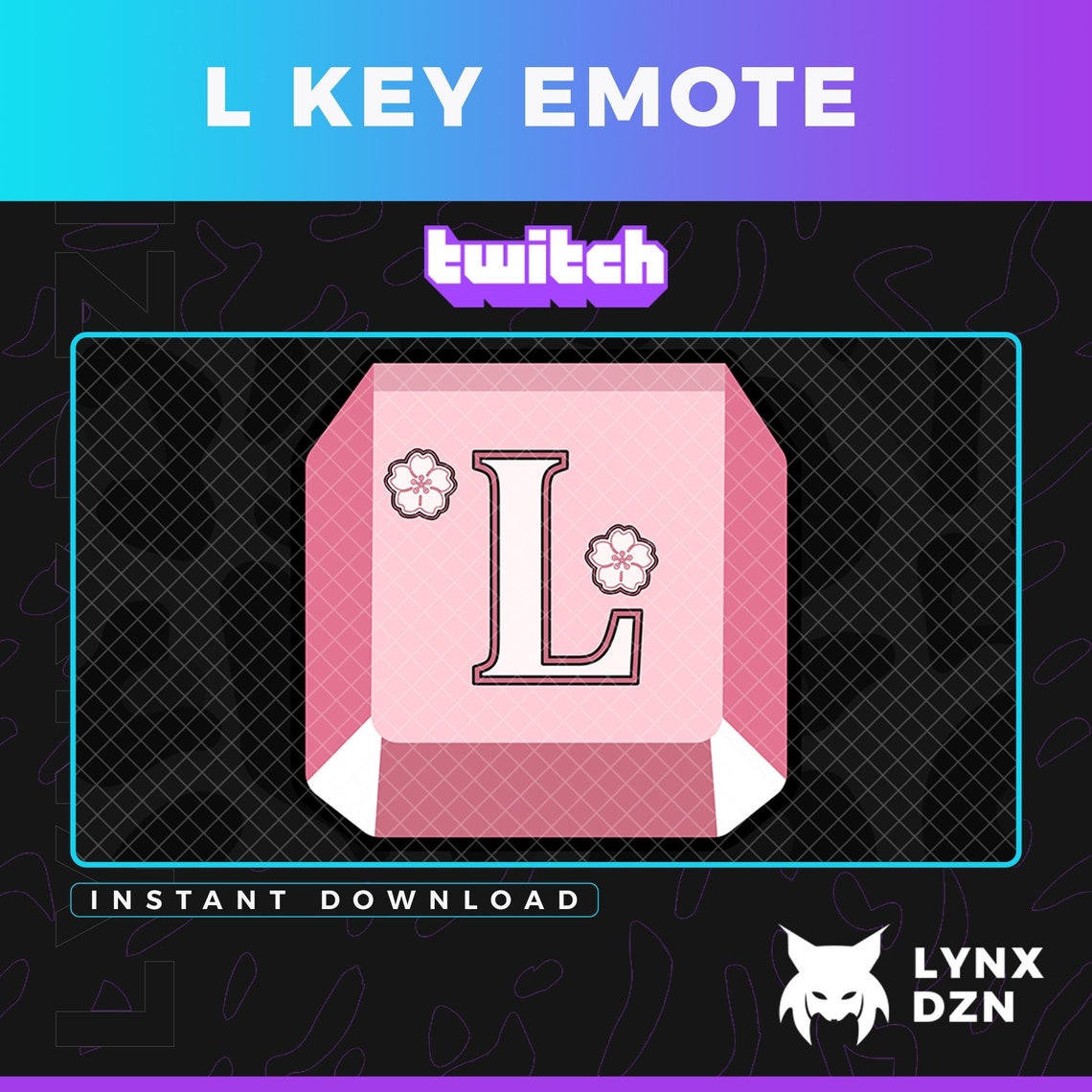 Twitch and Discord Emote| Take the L| L Key Emote Pink With Cherry ...