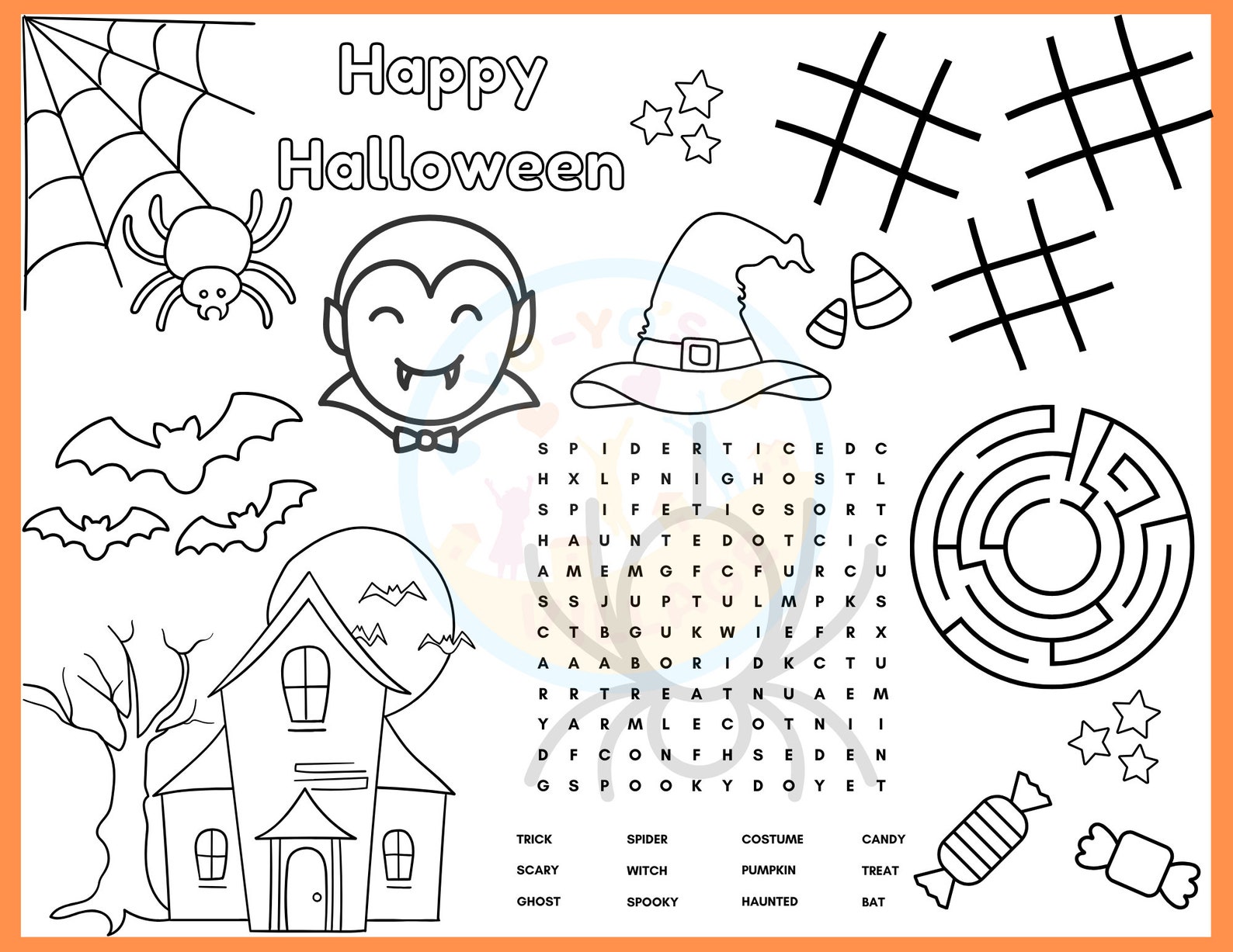 Halloween Season Printable Coloring Page Easy / Toddler Coloring Pages ...