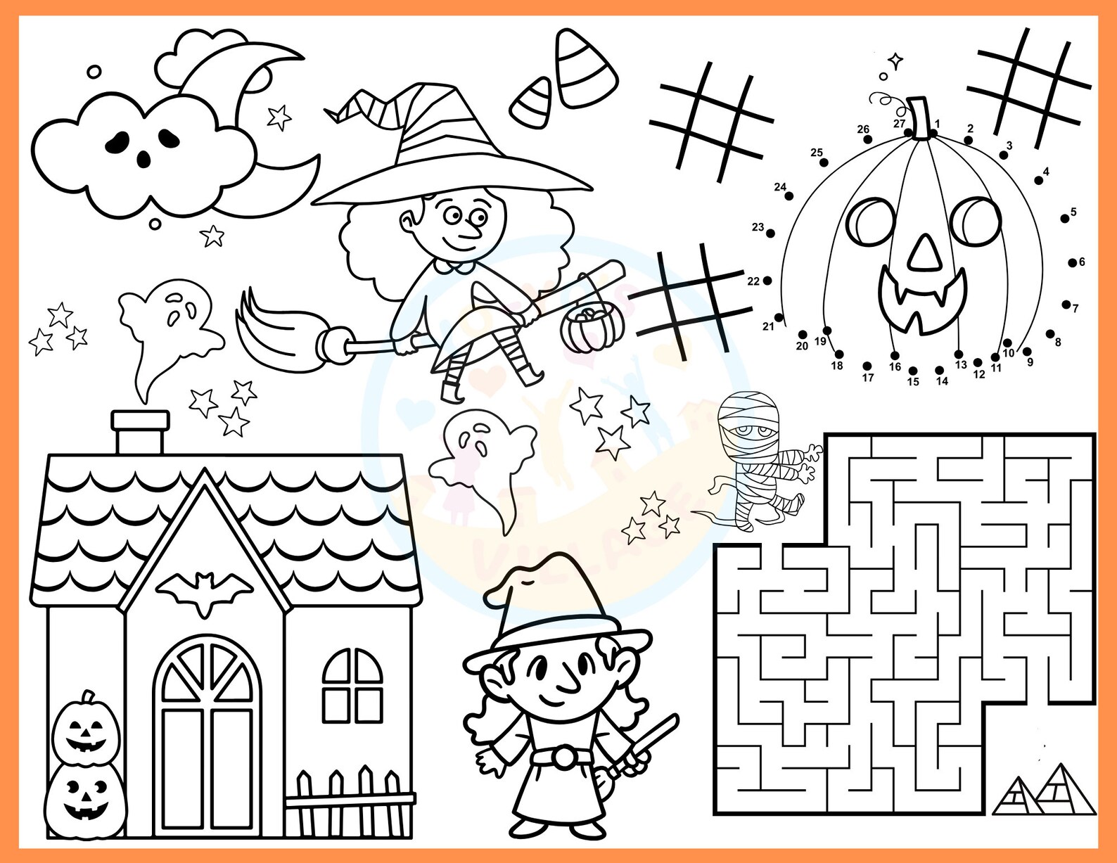 Halloween Season Printable Coloring Page Easy / Toddler Coloring Pages ...