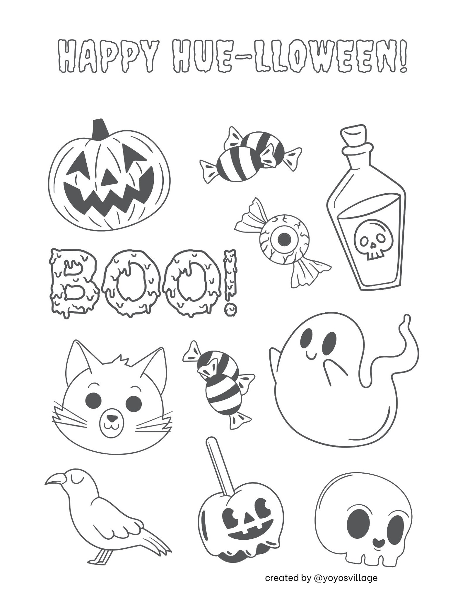 Fall/halloween Printable Coloring Page Easy / Toddler Coloring Pages ...