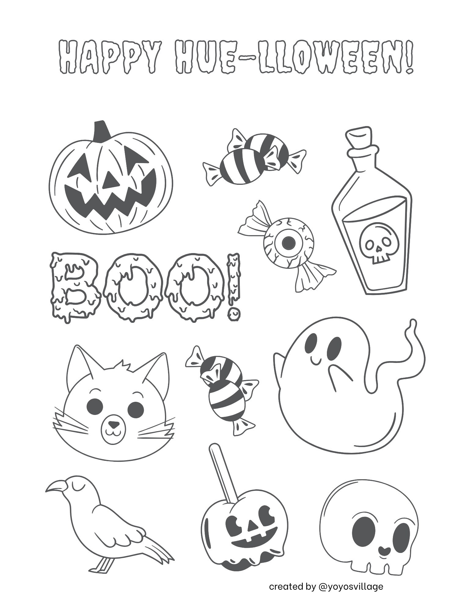 Fall/halloween Printable Coloring Page Easy / Toddler Coloring Pages ...