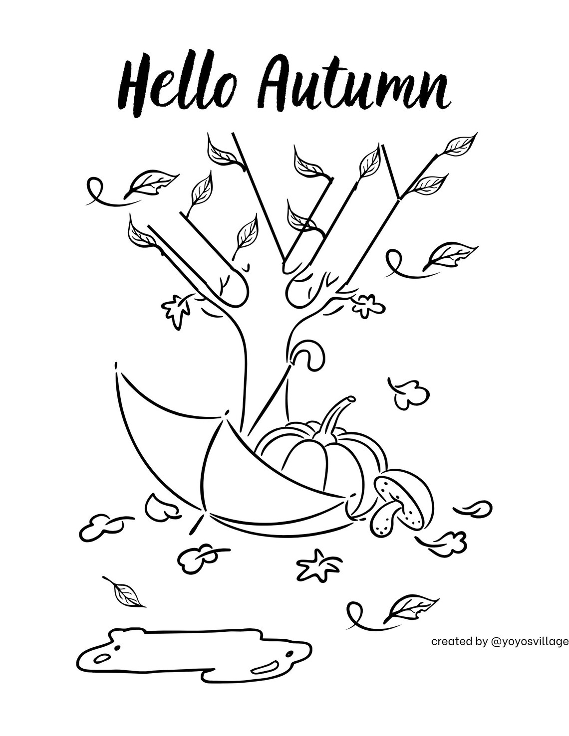 Fall/halloween Printable Coloring Page Easy / Toddler Coloring Pages ...