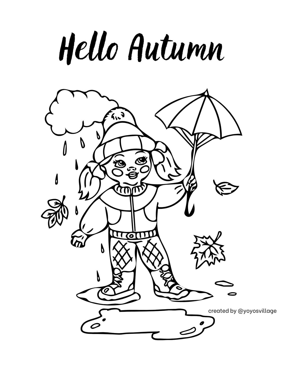 Fall/halloween Printable Coloring Page Easy / Toddler Coloring Pages ...
