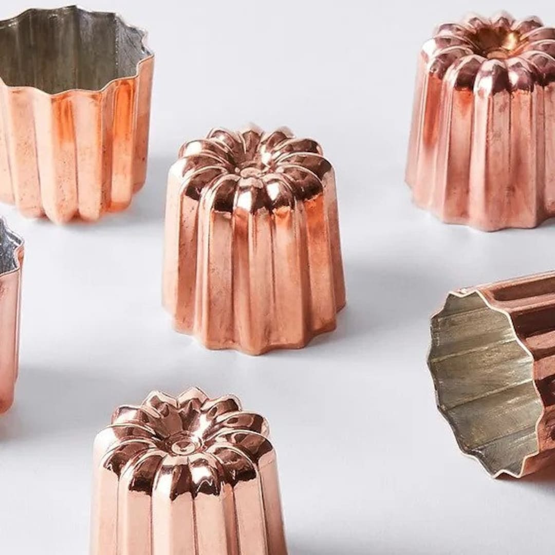 French Copper Canele Mold, Non Stick, 2.1 Inch, Traditional Size French ...