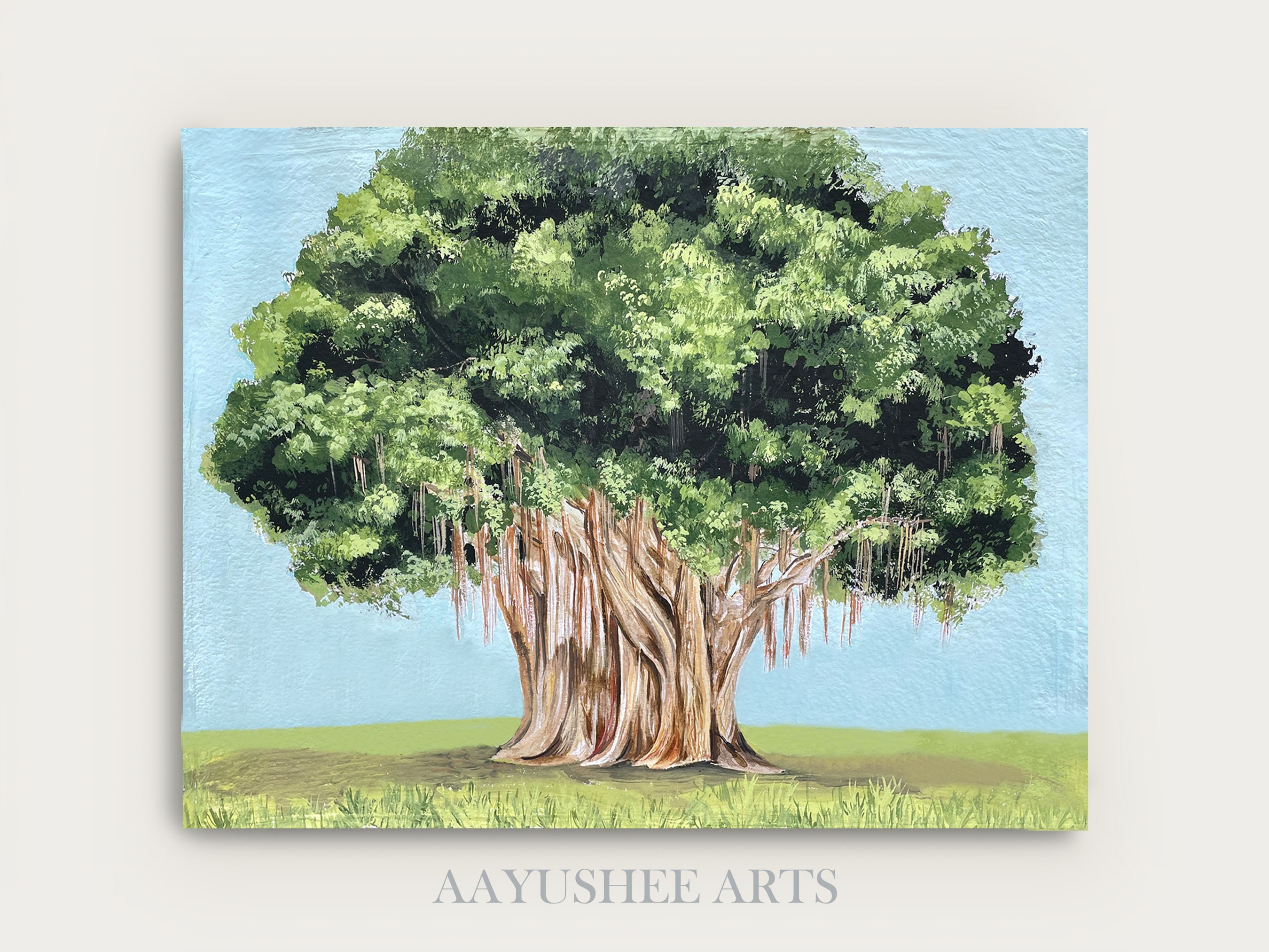 Banyan Tree Oil Painting