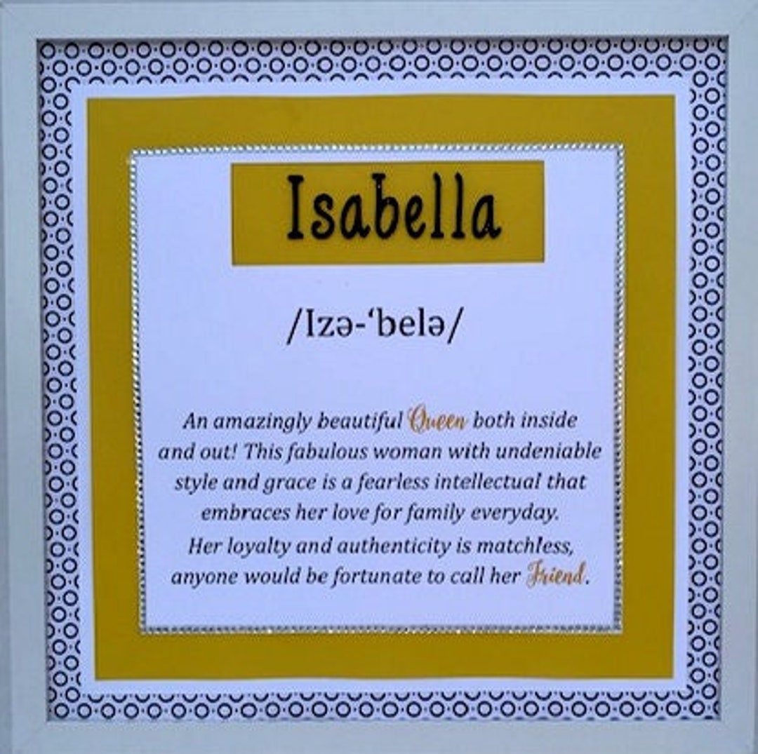 Personalized - Custom - Name Definition - Meaning - Matted & Framed ...