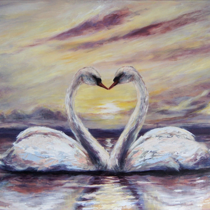 Two Swans - Etsy