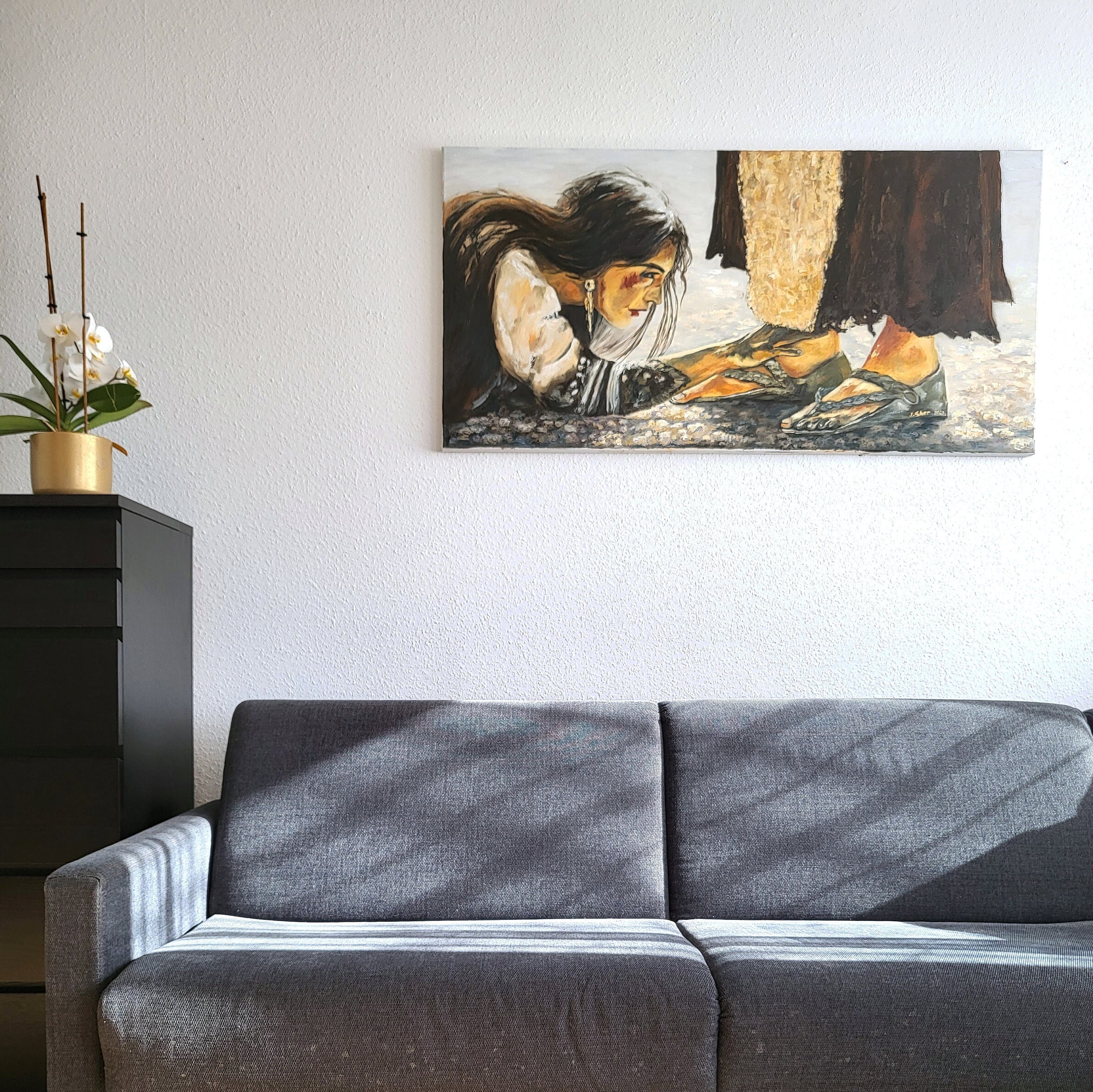Jesus and Maria Large Acrylic , Oil Painting on Canvas, Original ...