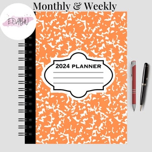 PLANNER: Composition Notebook Style 2024 Dated and Undated Available 7 ...