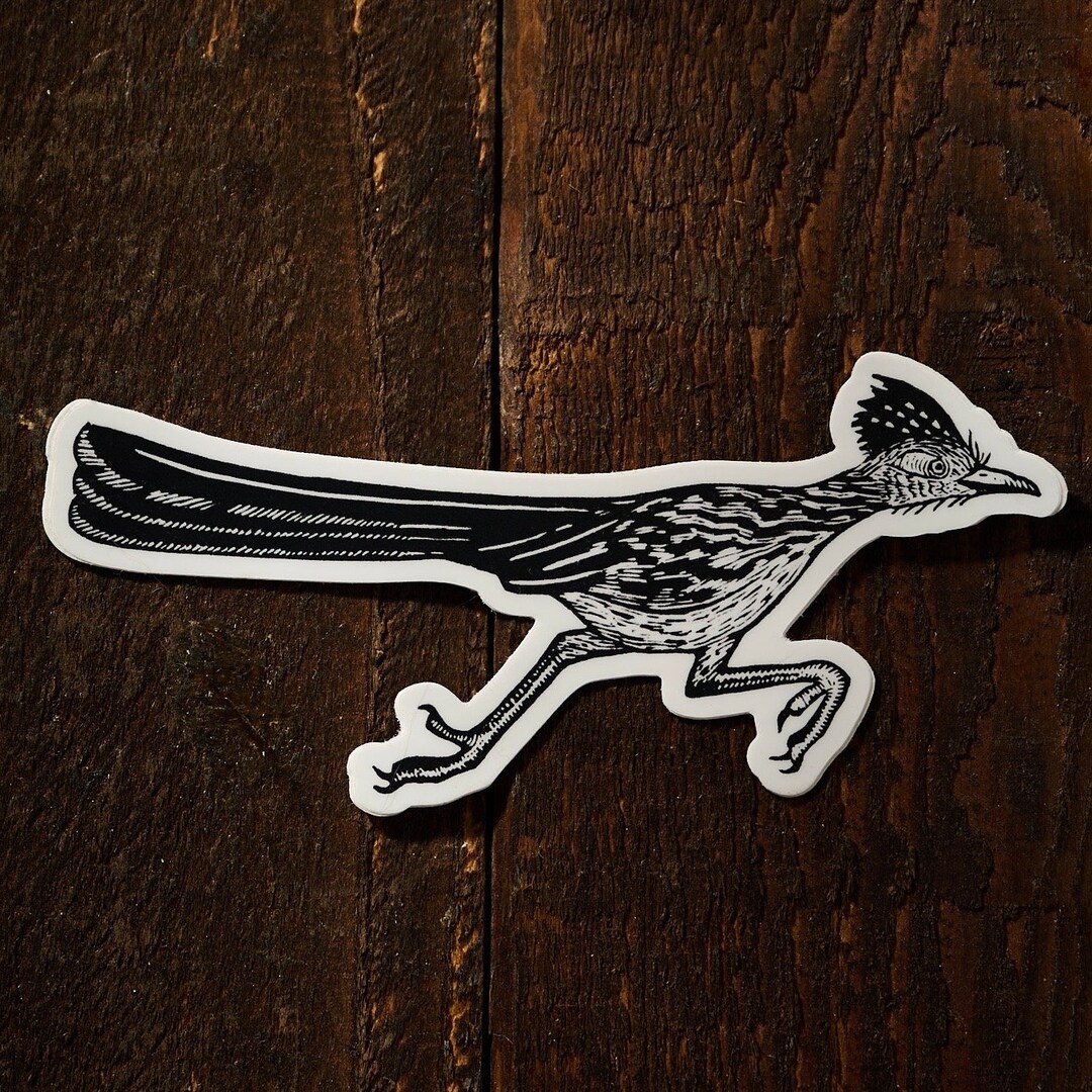Roadrunner Linocut Sticker - Etsy
