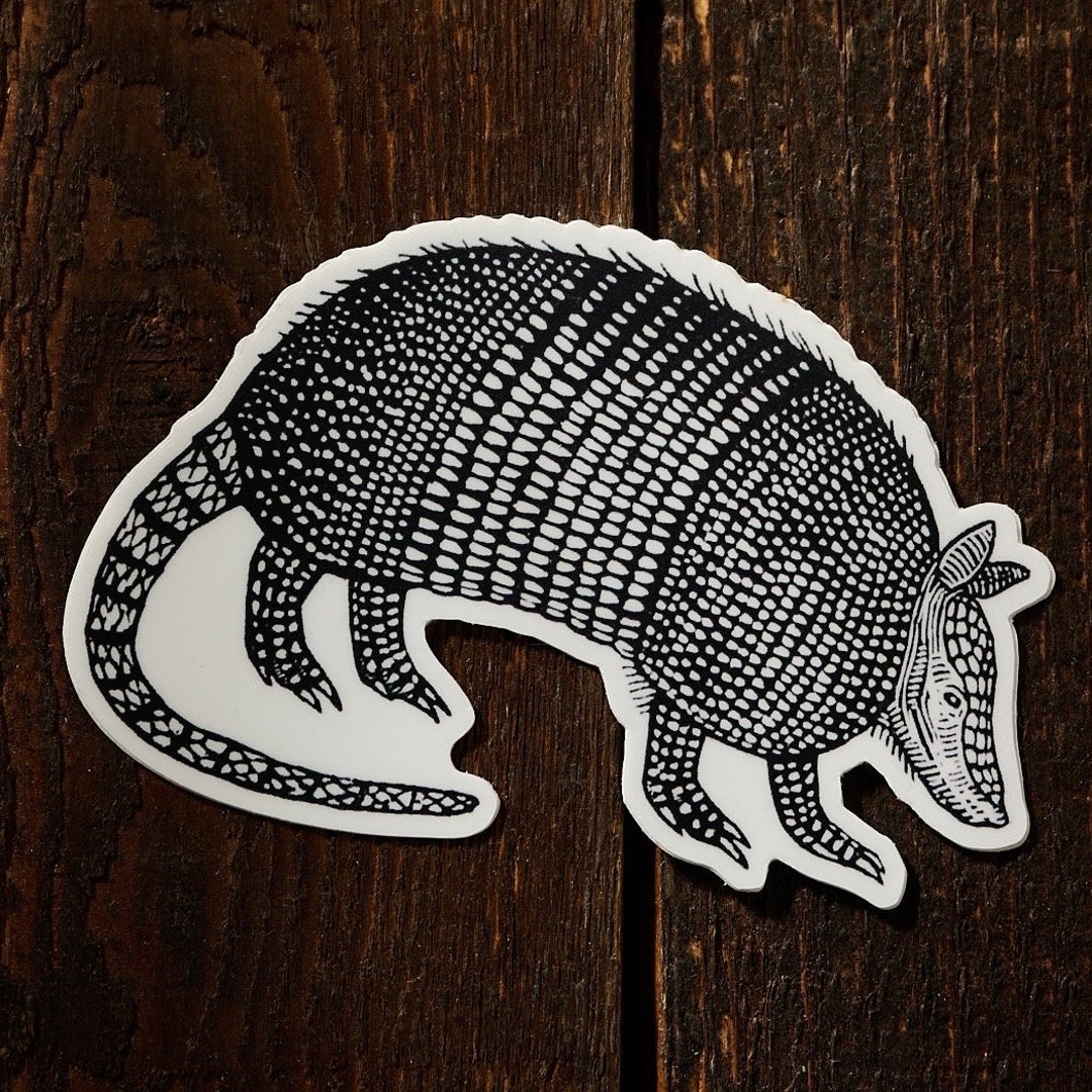 Armadillo Linocut Sticker - Etsy