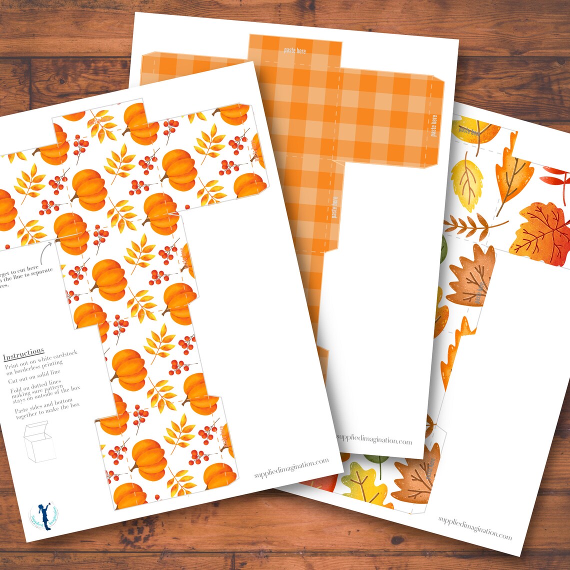Fall/thanksgiving Boxes Printable PDF Bundle Package - Etsy