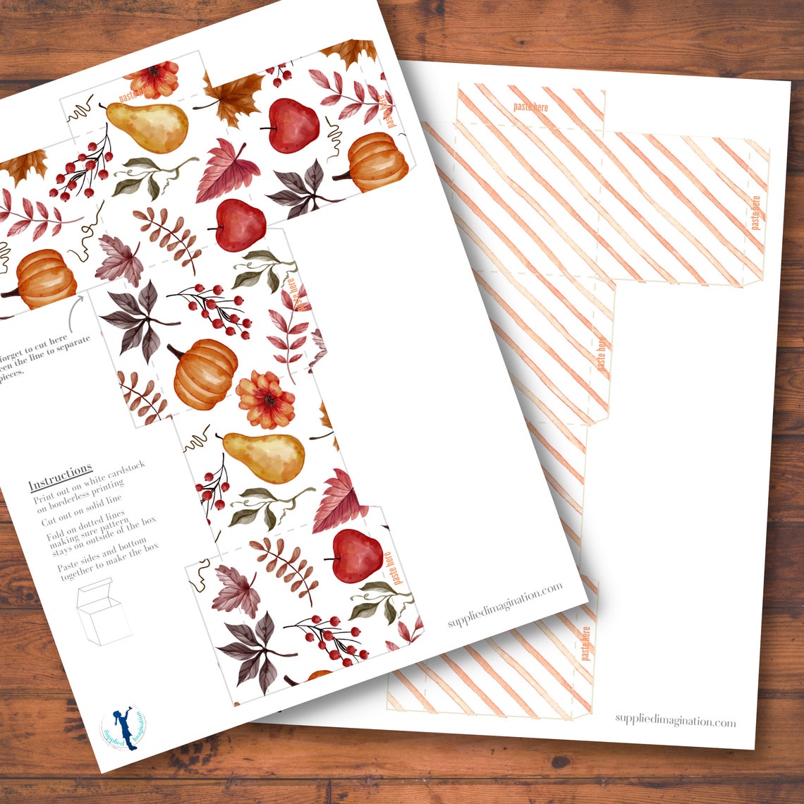 Fall/thanksgiving Boxes Printable PDF Bundle Package - Etsy