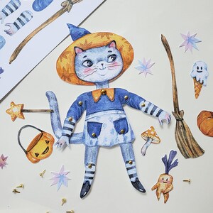 Download Printable, Kid's Craft, Cat Paper Doll,printable Paper Doll ...
