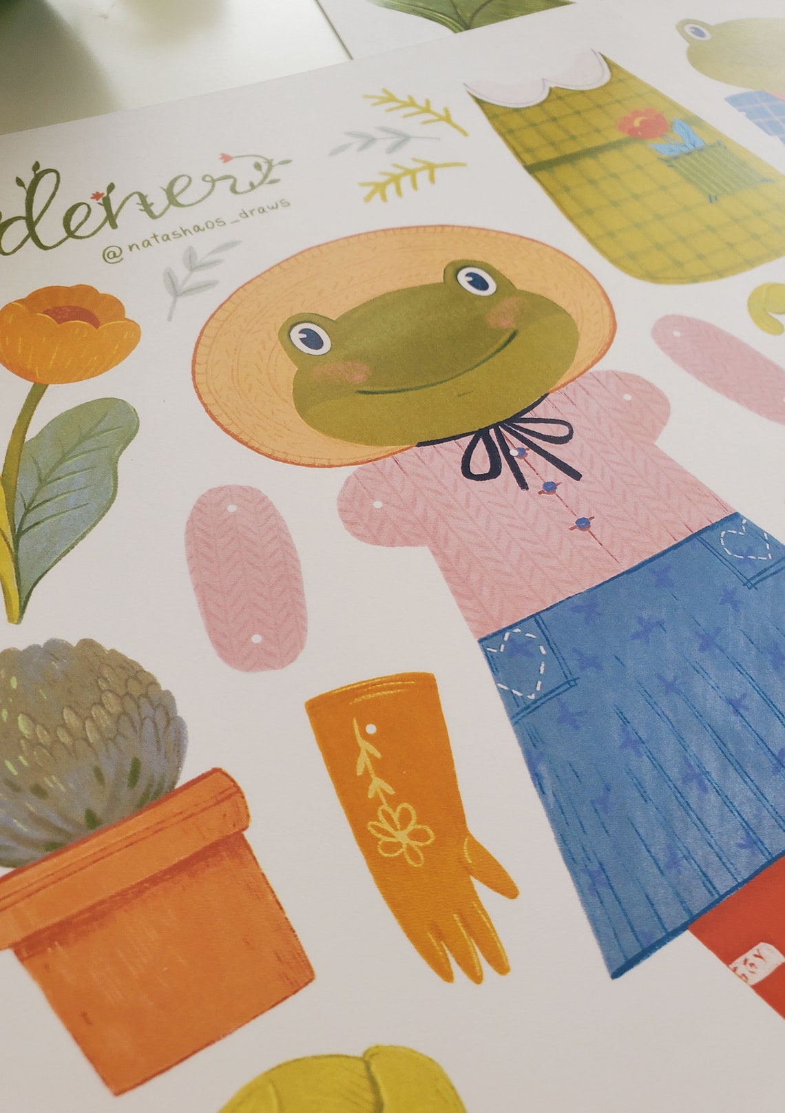 Paper Frog Doll Articulated Pretend Play Kit DIY Paper Doll Froggy ...